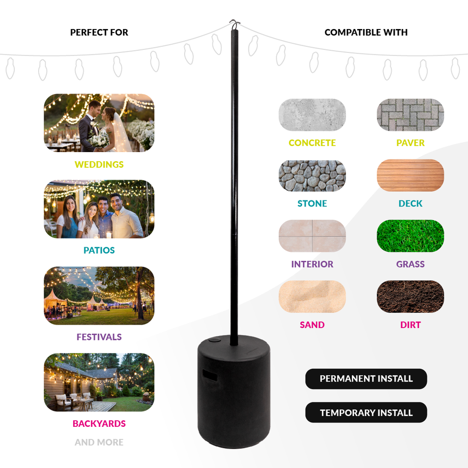 String Light Posts – Big Star Lights